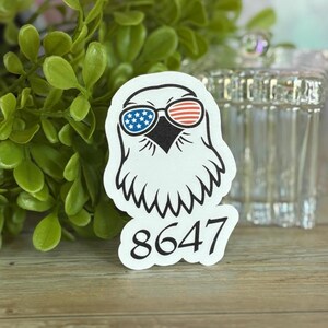 Patriotic Eagle “8647” Sticker – Anti-trump Vinyl Decal With USA Flag ...