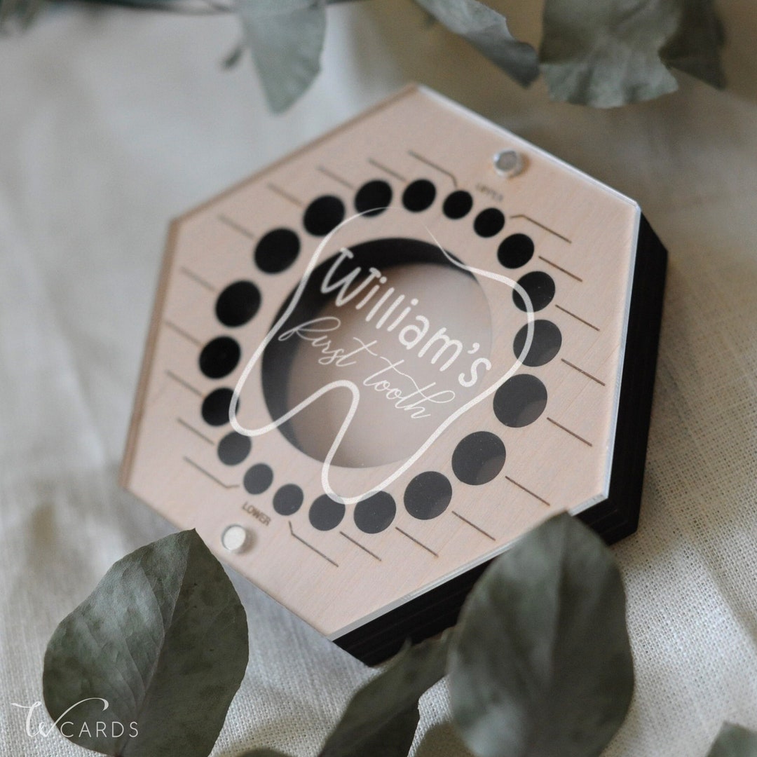 Baby Teeth Keepsake Box, First Tooth and Haircut Box, Personalized ...