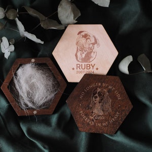 Dog Paw Print Fur Keepsake Box, Cat Hair Memorial Dog Death Gifts, Pet ...