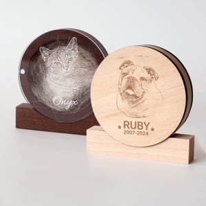 Pet Fur Keepsake With Photo Engraving, Pet Hair Memorial Box, Dog Cat ...