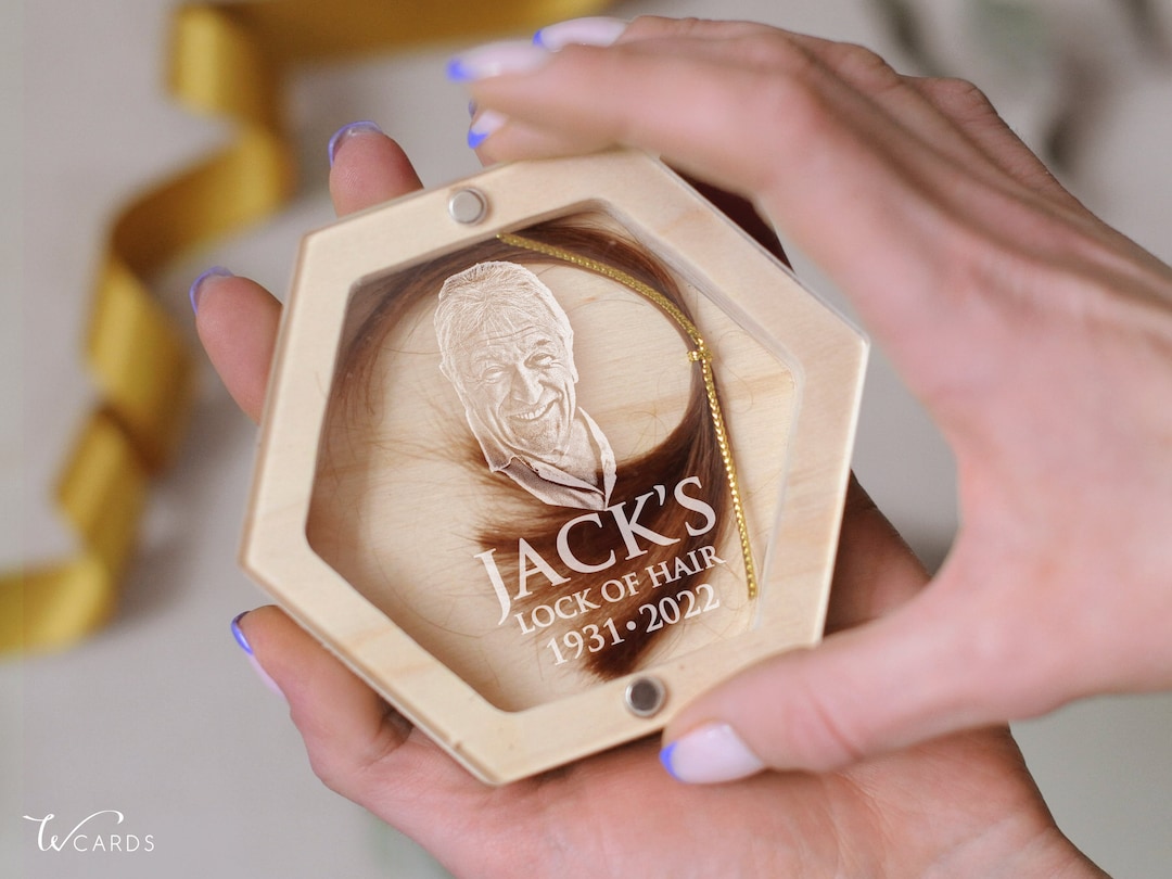 Dads Hair Keepsake Memorial Gifts Photo for Loss of Father, Lock of ...