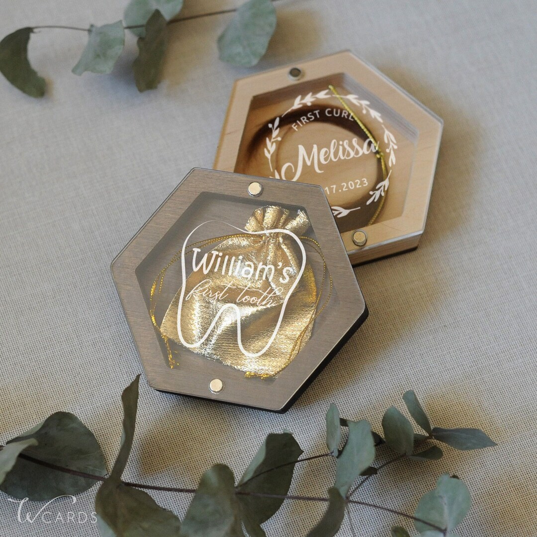 First Lock of Hair Keepsake, Tooth Fairy Box, Baby First Haircut and ...