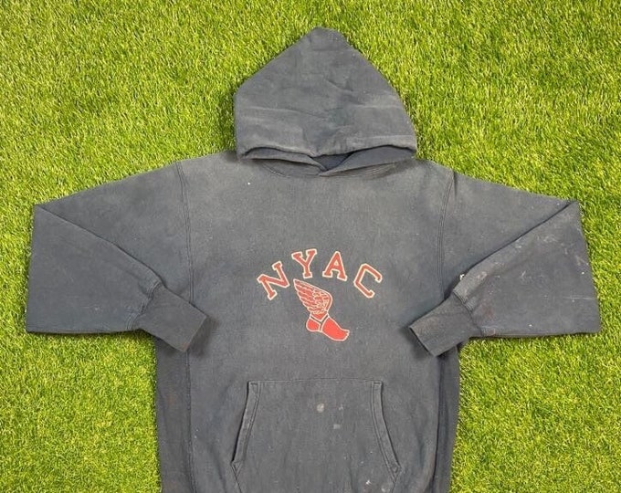 Vintage NYAC New York Athletic Club Hoodie Sweatshirt Champion Reverse ...
