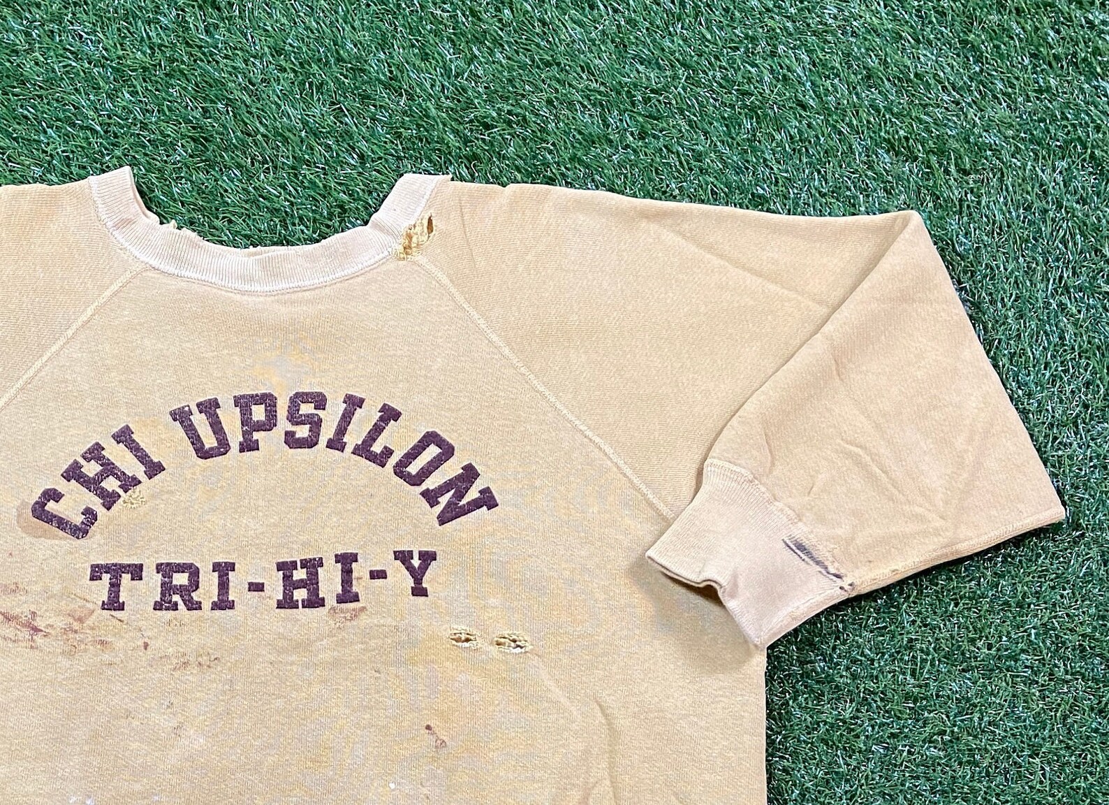 Vintage Chi Upsilon Tri Hi Y Crewneck Sweatshirt Size Small S Sorority ...