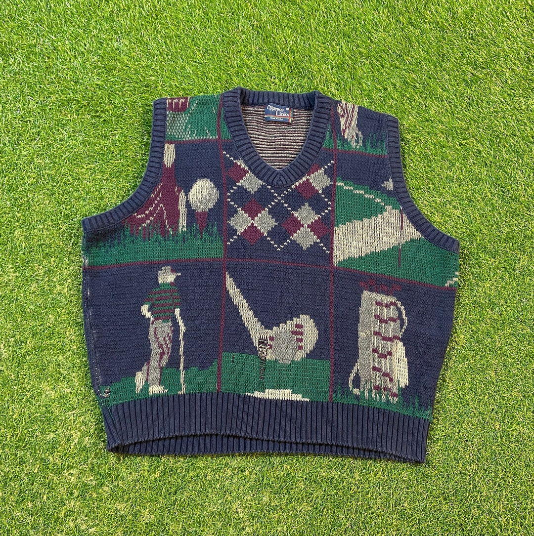 Vintage Golf Knit Sweater Vest Made USA Size Xtra Large XL Masters ...