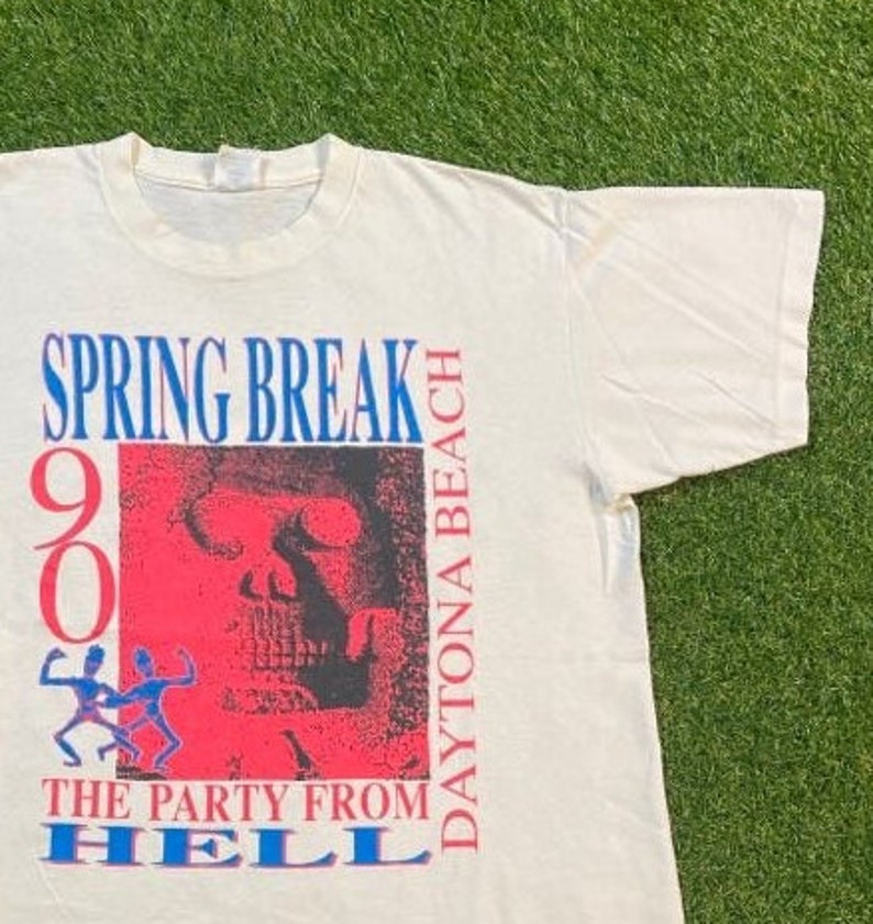 Vintage Spring Break 90 T Shirt Tee Made USA Size Xtra Large XL Daytona ...