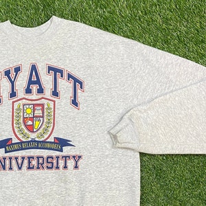 Vintage Hyatt University Crewneck Sweatshirt Hanes Size XXL 2XL Maximus ...