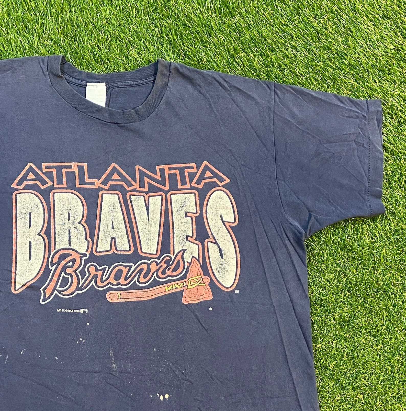 Vintage Atlanta Braves T Shirt Tee Size XXL 2XL MLB Baseball Atl 1990s ...