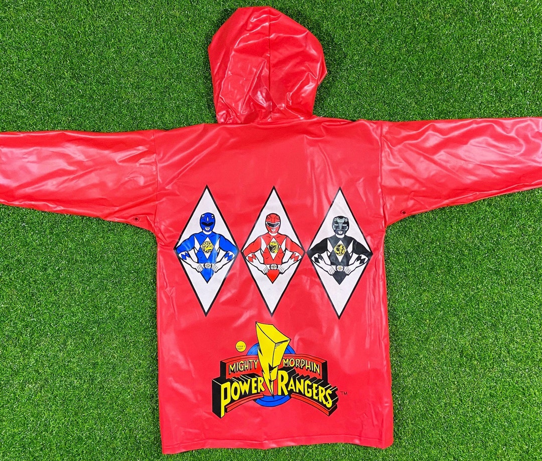 Vintage Mighty Morphin Power Rangers Rain Jacket Accessories Xtra Small ...