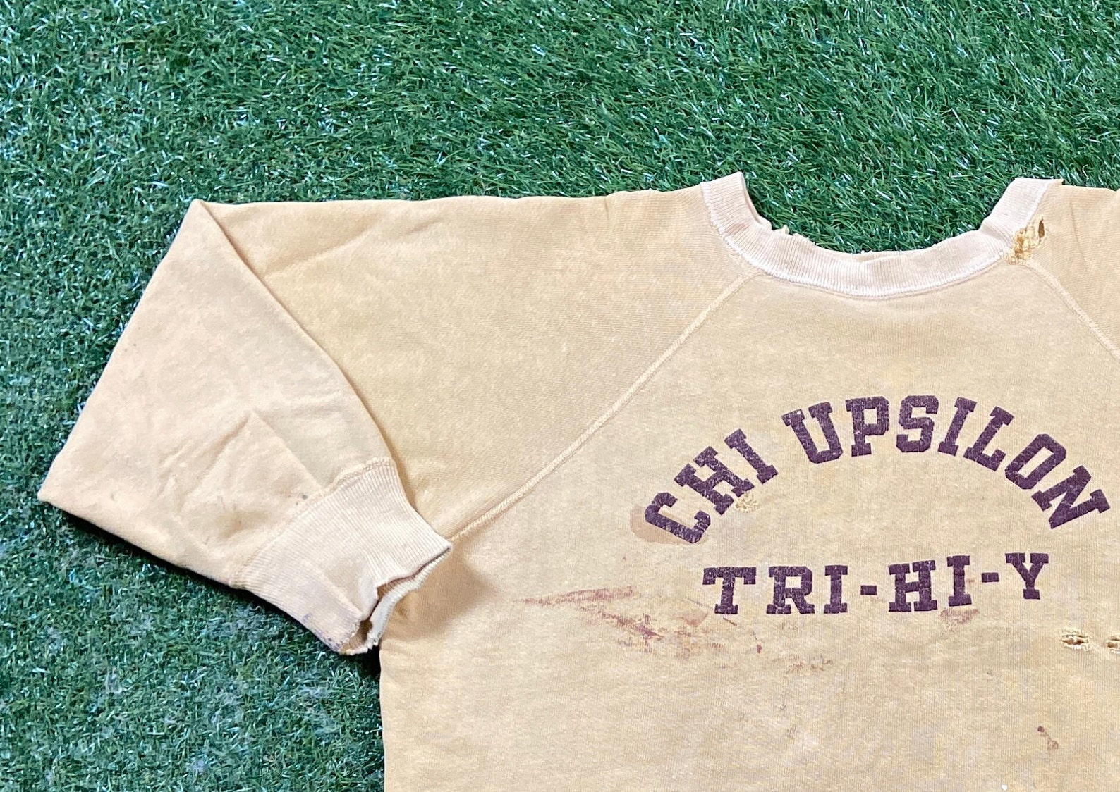 Vintage Chi Upsilon Tri Hi Y Crewneck Sweatshirt Size Small S Sorority ...