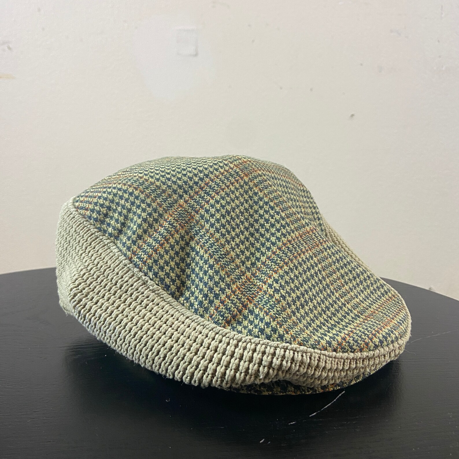 Vintage Plain Green Cuffley Cap Ascot Hat Size Small / Medium Cabbie ...