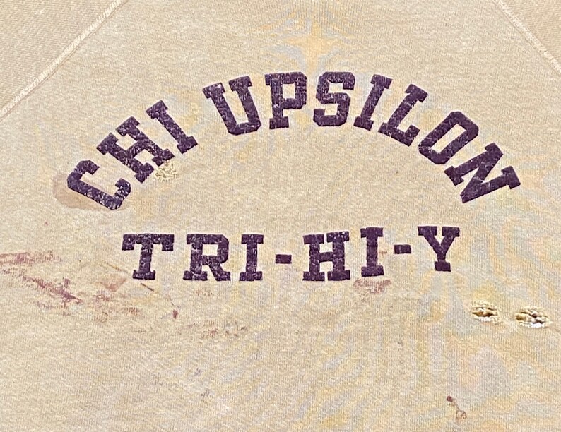 Vintage Chi Upsilon Tri Hi Y Crewneck Sweatshirt Size Small S Sorority ...