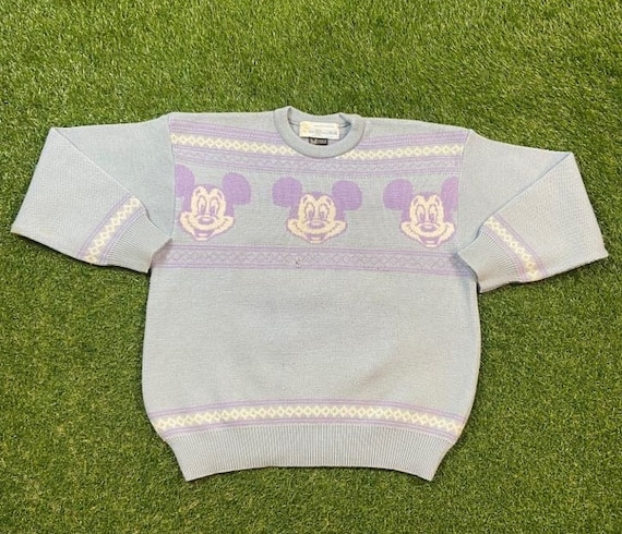 Vintage Mickey Mouse Knit Crewneck Sweater Size Small… - Gem