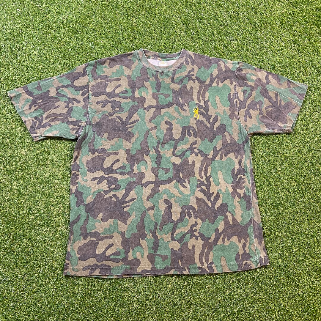 Vintage Camo T Shirt Tee Browning Size Xtra Large XL Army Fatigue ...