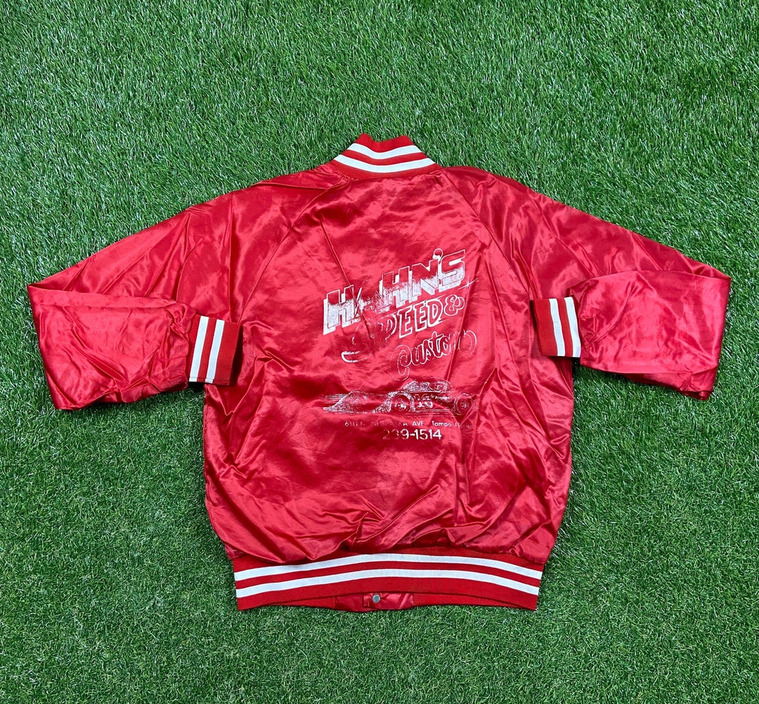 Vintage Hahn's Speed & Custom Bomber Jacket Made USA Size Medium M ...
