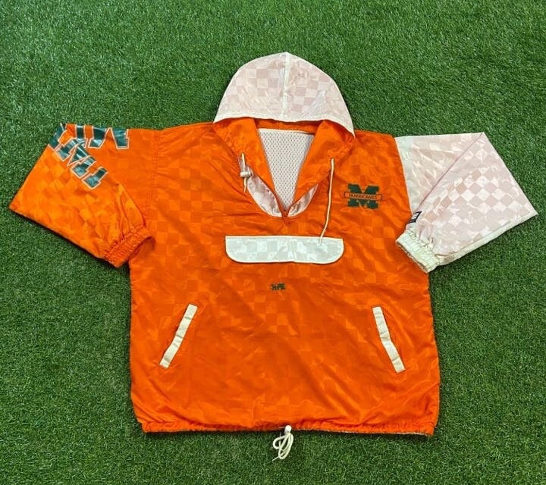 Vintage University of Miami Hurricanes Windbreaker Jacket Size XXL 2XL ...