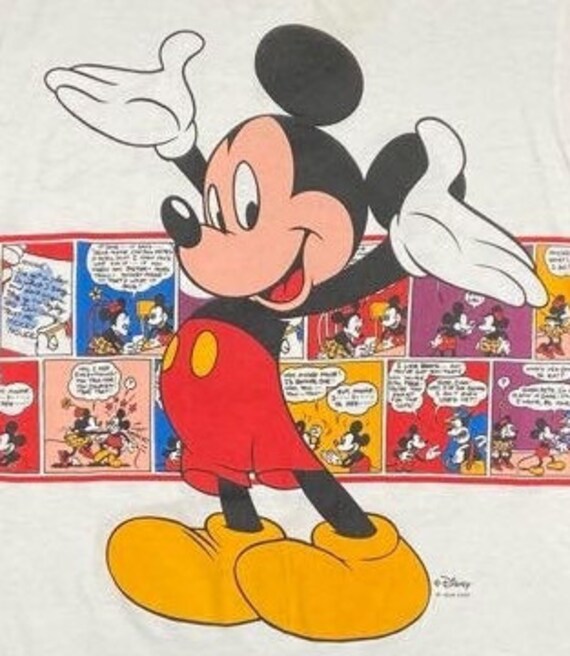 Vintage Mickey Mouse Comic Book Strip All Over Print … - Gem