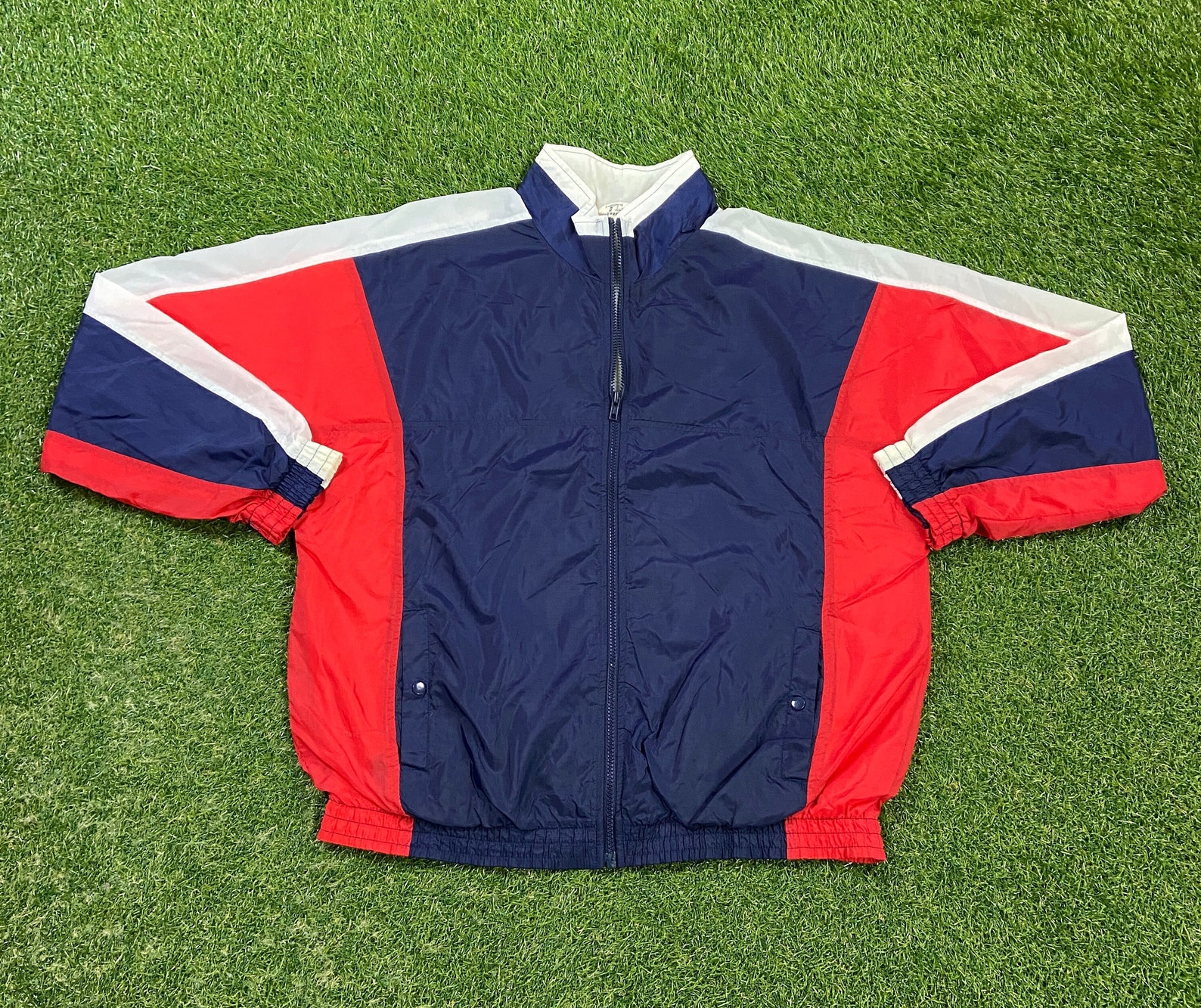 Vintage Multicolor Windbreaker Suit Set Zip up Jacket Sportswear Size ...
