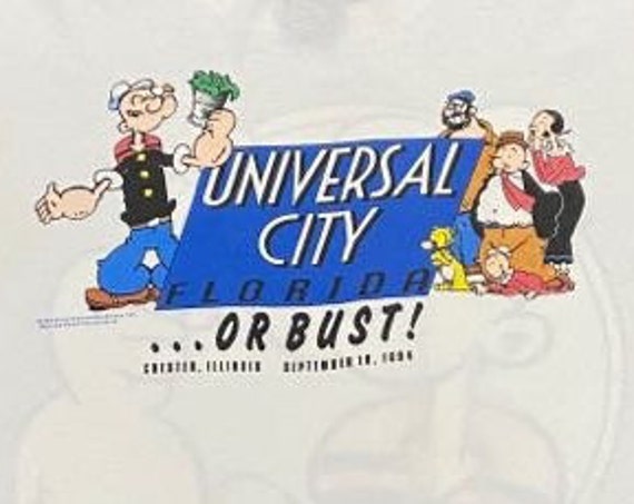 Vintage Popeye The Sailor Universal City Graphic Tee … Gem