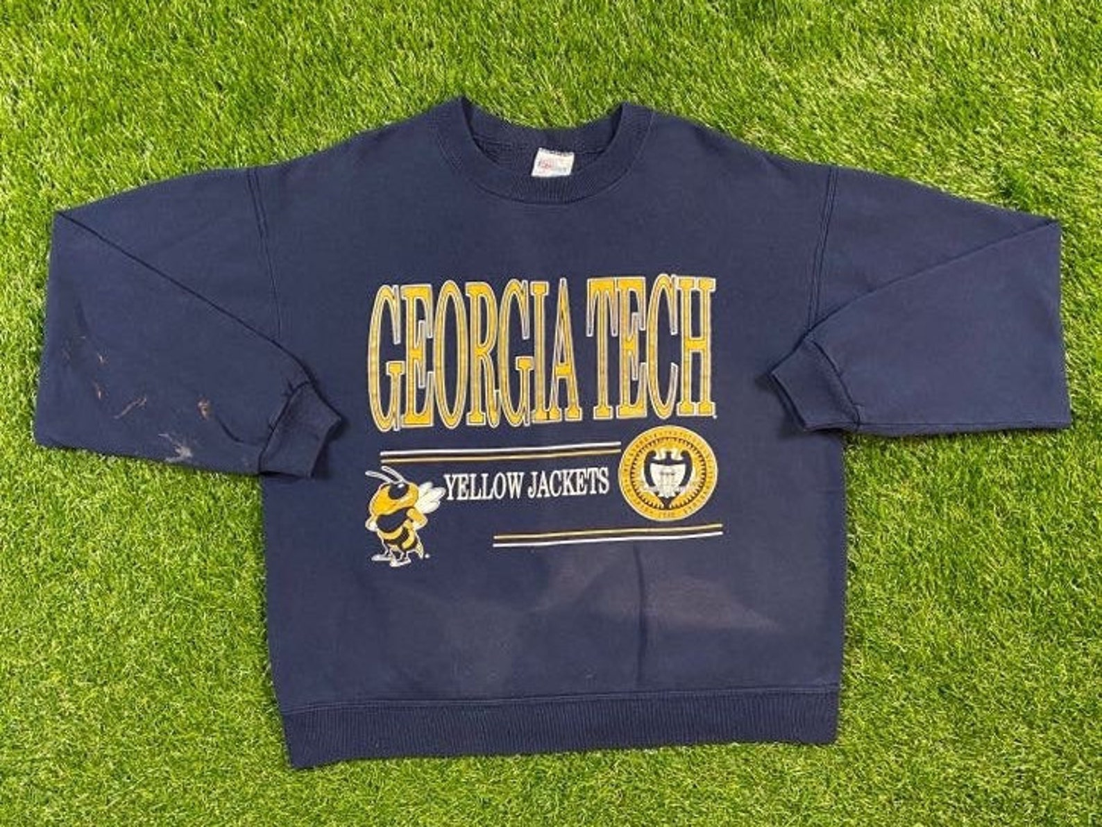 Vintage Georgia Tech Crewneck Sweatshirt Hanes Made USA Size | Etsy