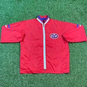 Vintage STP Windbreaker Jacket Size Medium M Scientifically Treated Petroleum Pennzoil Oil Gas ...