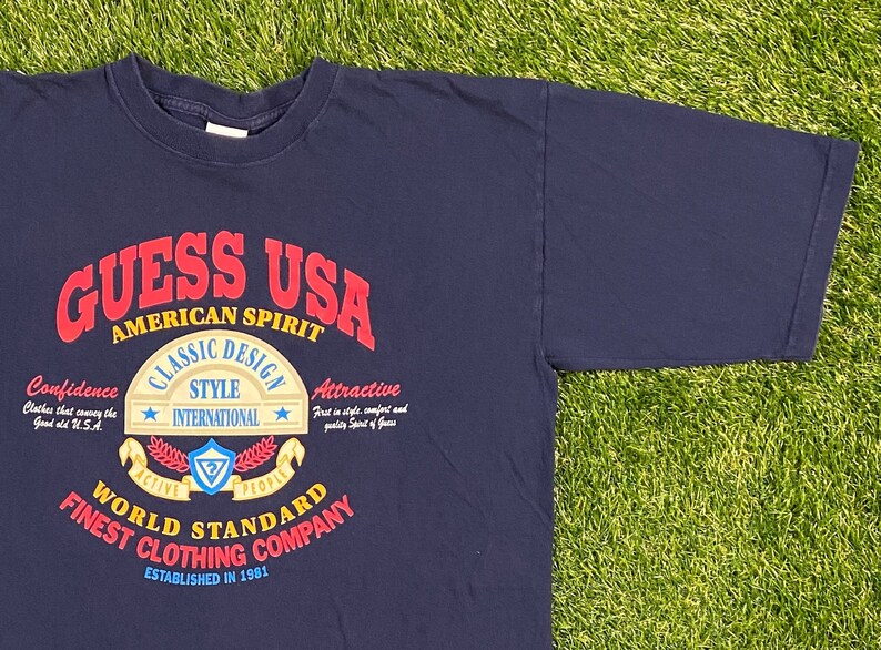 Vintage Guess USA American Spirit T Shirt Tee Made USA Size Large ...