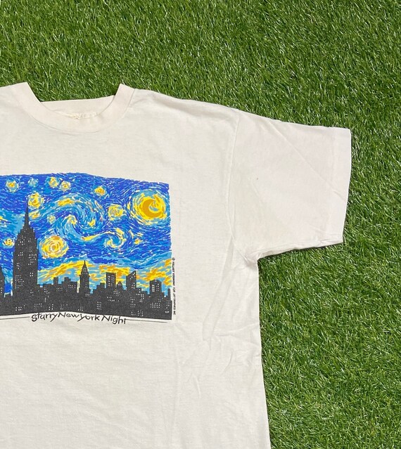 Vintage Starry New York Night T Shirt Tee Made USA Si… - Gem