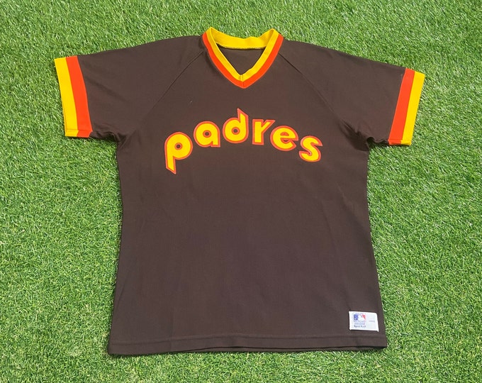 Vintage San Diego Padres Jersey Sand Knit Made USA MLB Baseball ...