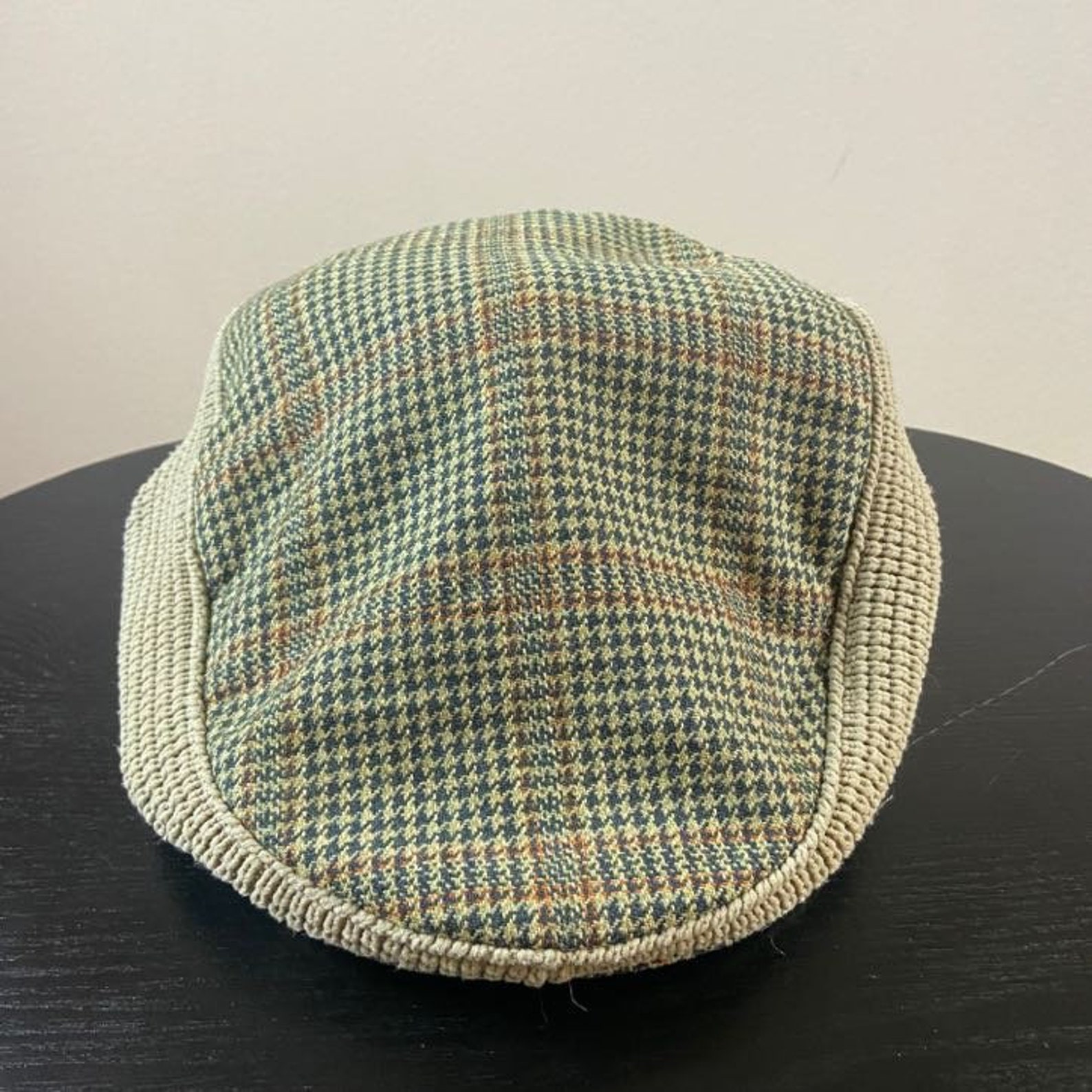 Vintage Plain Green Cuffley Cap Ascot Hat Size Small / Medium Cabbie ...