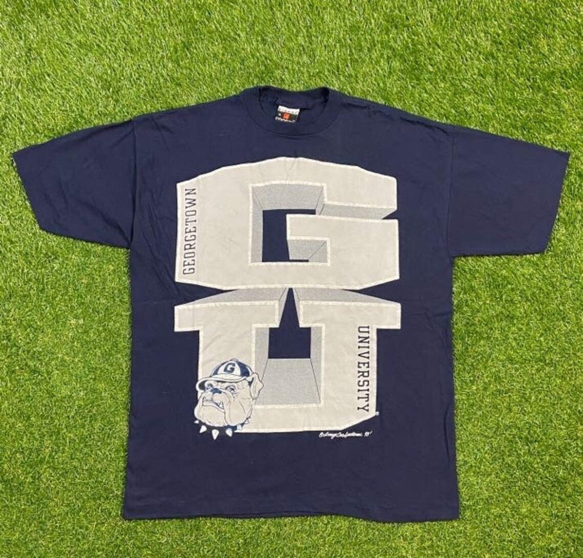 Vintage Georgetown University Hoyas T Shirt Tee Signal Sports Made USA ...