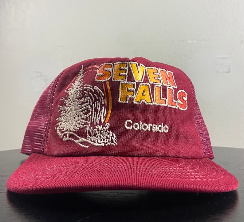 Vintage Seven Falls Colorado Snapback Hat Made USA OSFA Aspen Denver ...
