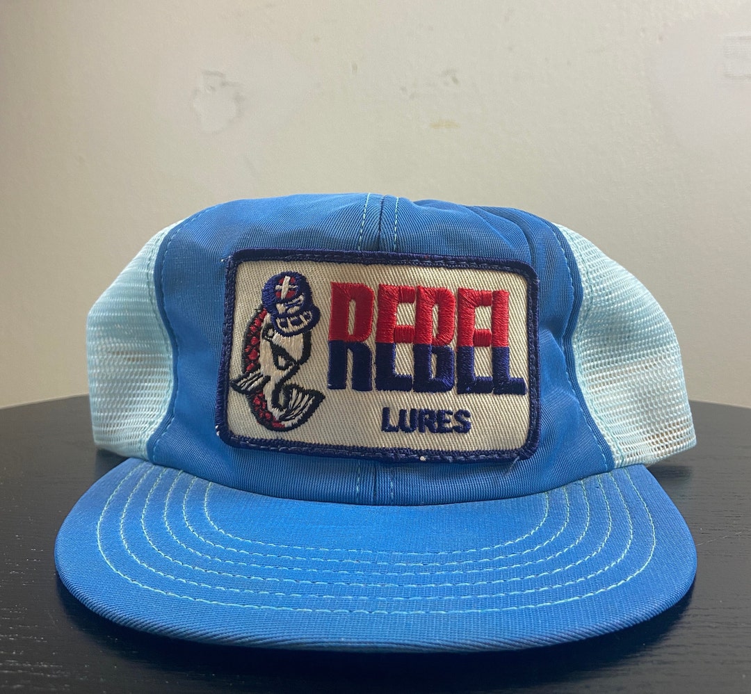 Vintage Rebel Lures Snapback Hat Outdoor Cap Made USA OSFA Fishing ...