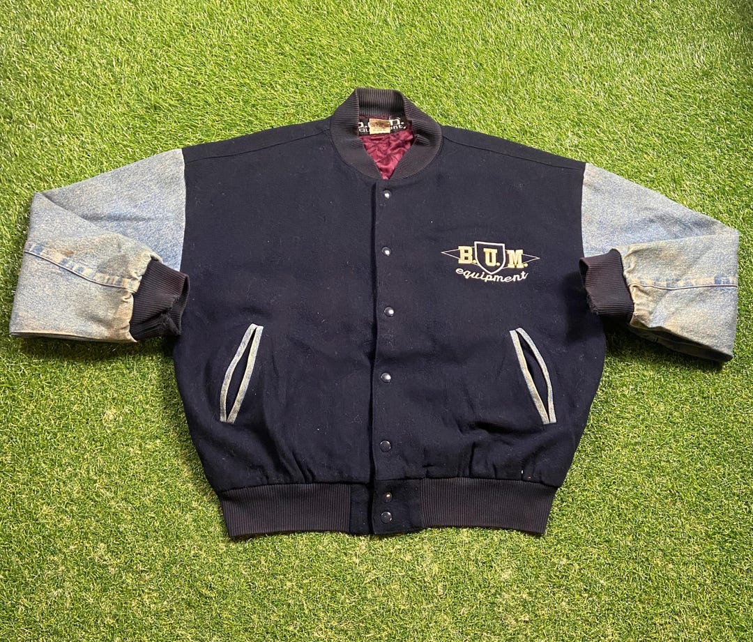 Vintage BUM Equipment Bomber Jacket Size Medium M Athletic Apparel ...