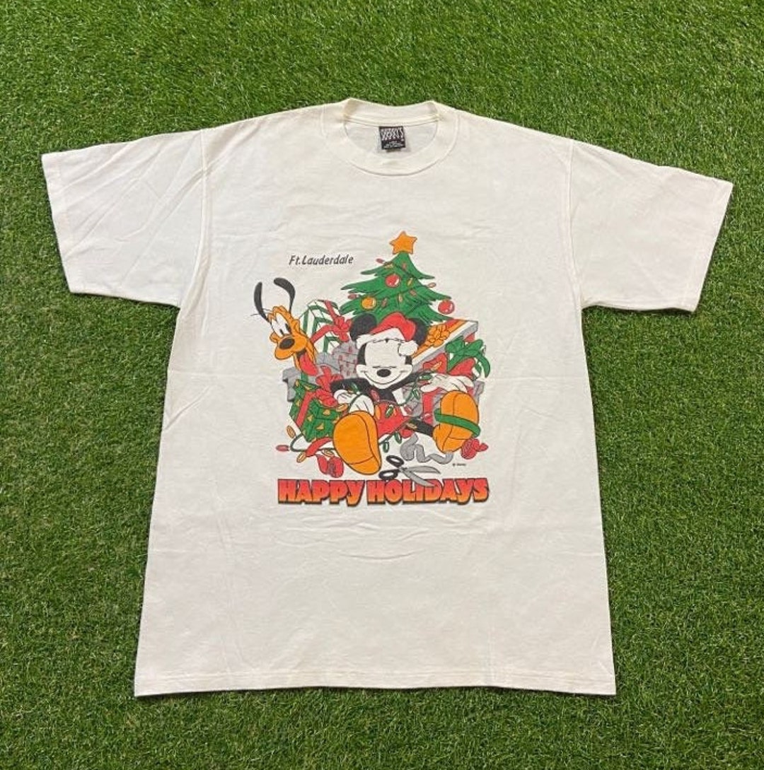 Vintage Mickey Mouse Christmas T Shirt Tee Sherry's Best Made USA Size ...