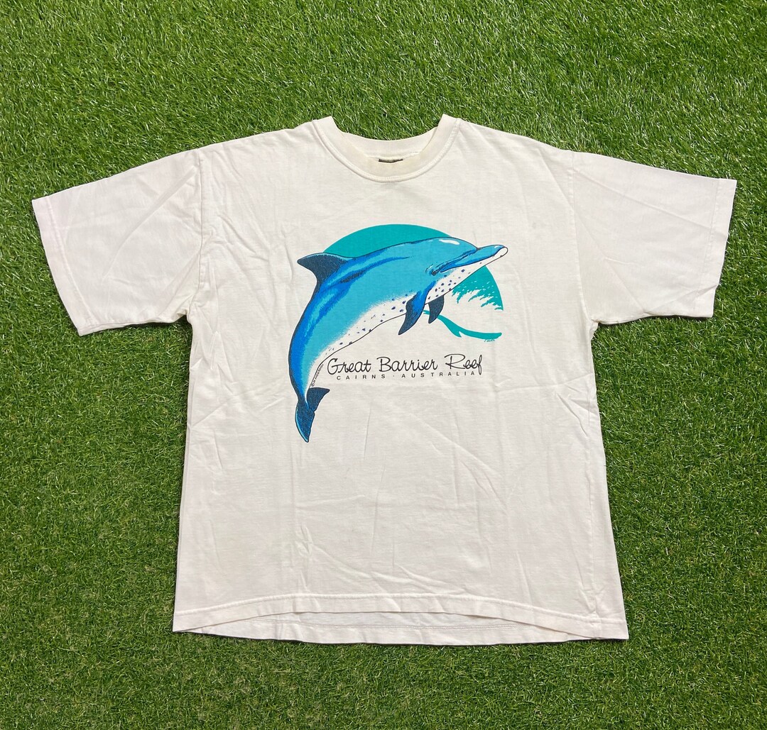 Vintage Great Barrier Reef T Shirt Tee Size Medium M Dolphin Cairns ...