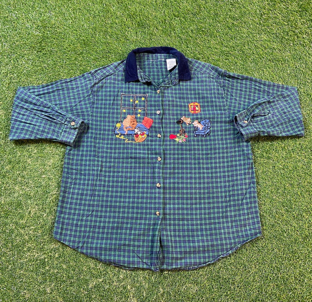 Vintage Cats Button Down Shirt Size Xtra Large XL Classic Quality Fit ...
