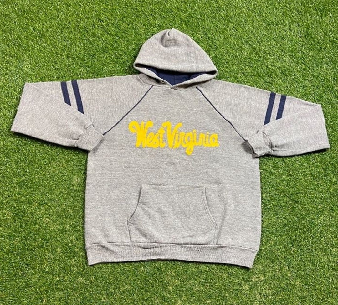 Vintage West Virginia University Hoodie Sweatshirt Made Usa Size Xtra ...
