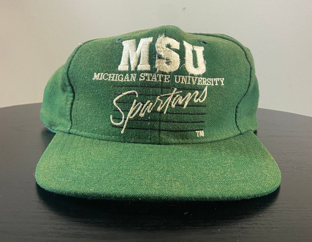 Vintage University of Michigan State Spartans Snapback Hat OSFA NCAA ...
