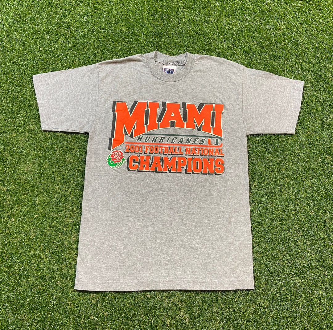 Vintage University of Miami Hurricanes 2001 National Champions T Shirt ...