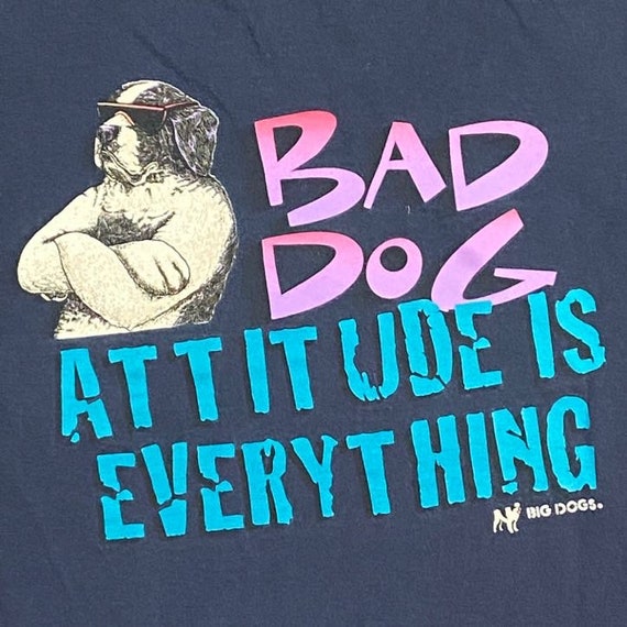 Vintage Big Dogs T Shirt Tee Size Medium M Bad Dog At… - Gem