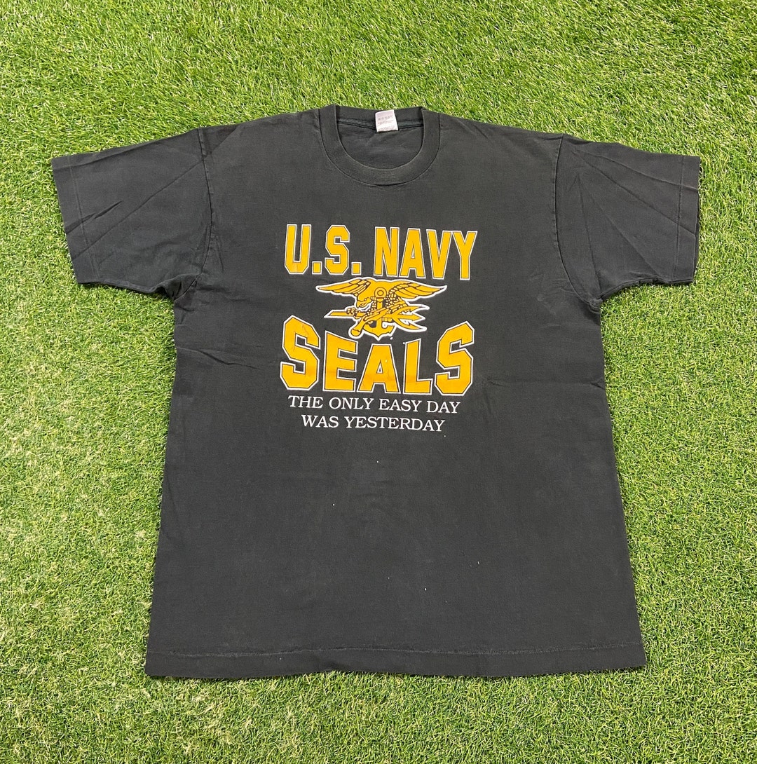 Vintage US Navy Seals T Shirt Tee Fruit of the Loom Made USA Size Xtra ...