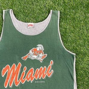 Vintage University of Miami Hurricanes Tank Top T Shirt Tee Size Xtra ...