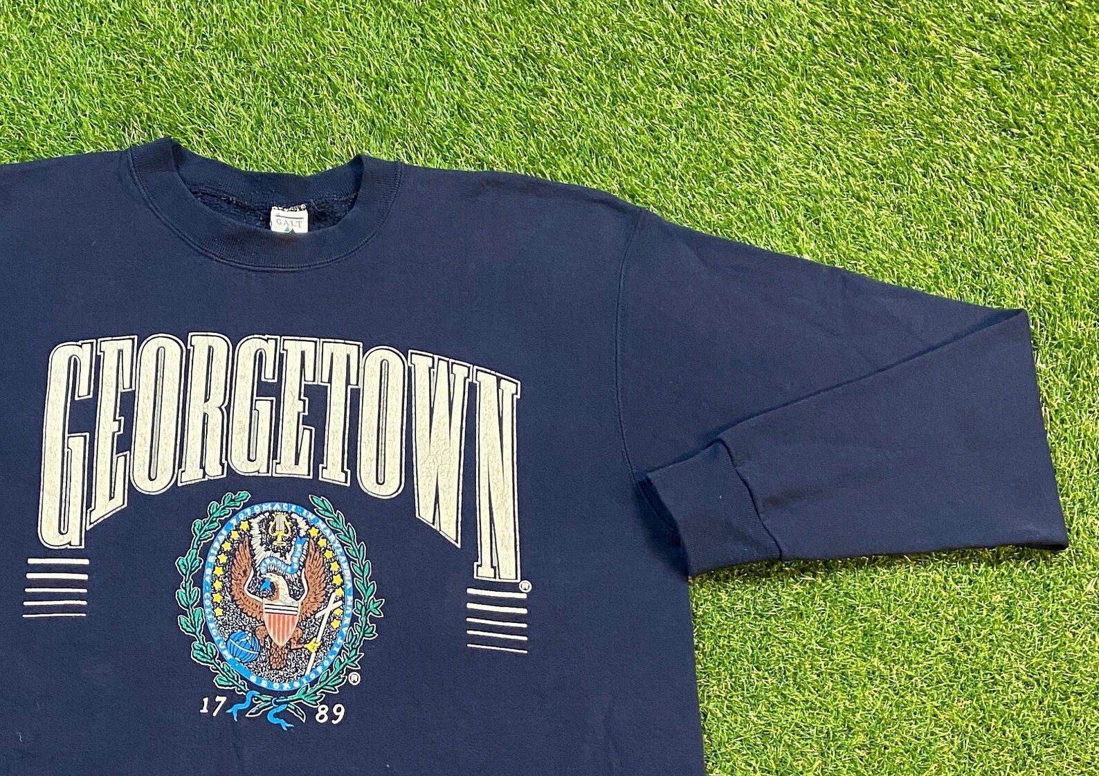 Vintage Georgetown University Hoyas Crewneck Sweatshirt Made Usa Size ...