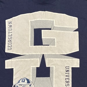 Vintage Georgetown University Hoyas T Shirt Tee Signal Sports Made USA ...