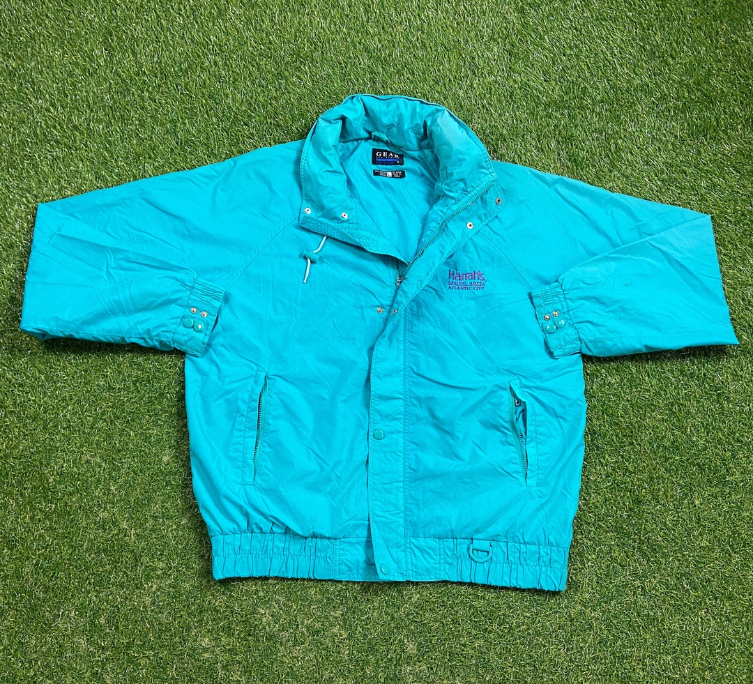 Vintage Harrah's Atlantic City Windbreaker Jacket Size Large L Casino ...