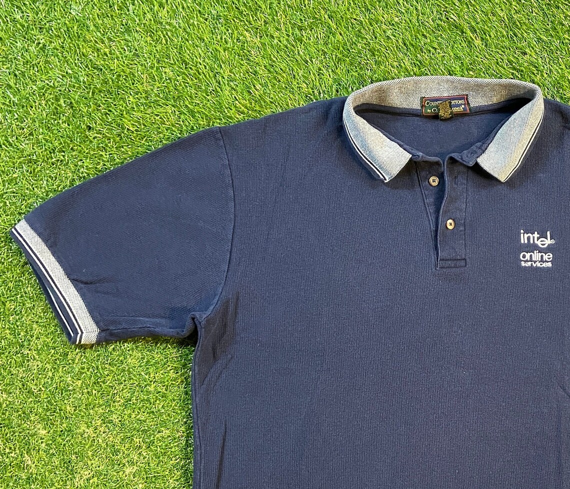 Vintage Intel Polo Shirt Tee Size XXL 2XL Intelligence American ...