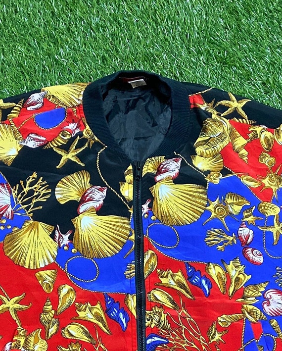 Vintage Multicolor Bomber Jacket Notations Size Mediu… - Gem