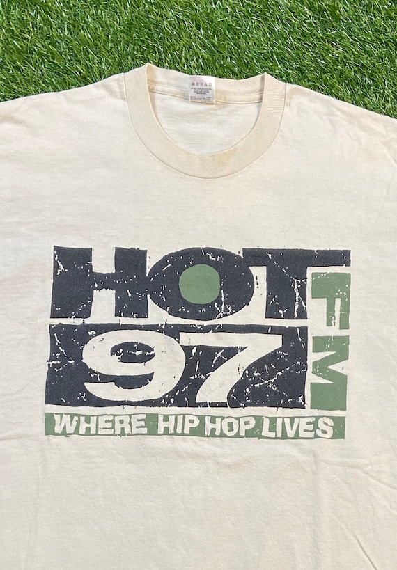 Vintage Hot 97 FM T Shirt Tee Made USA Size Large Hip… - Gem