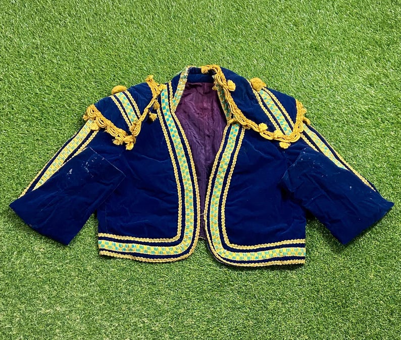 Vintage Matador Costume Suit Set Size Small S Blue Gold Suit of Lights ...