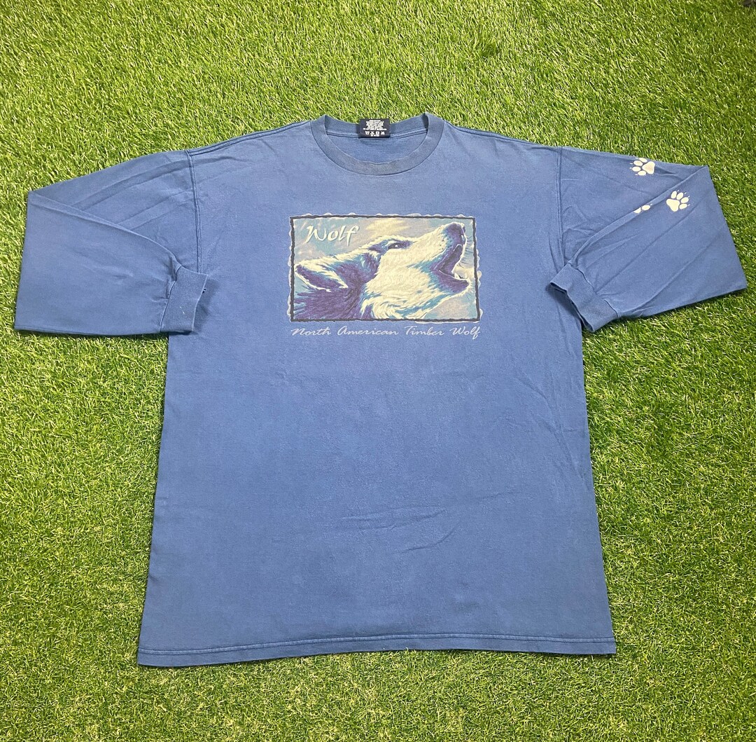 Vintage North American Timber Wolf Long Sleeve Shirt Made USA Size Xtra ...